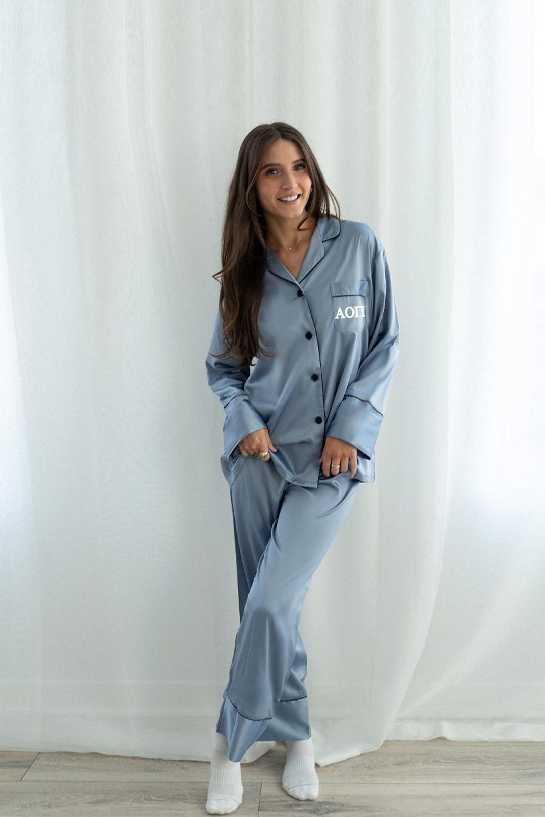 Luxury Satin Pajama Pants Set, Perfect for Sororities - Stylish ...