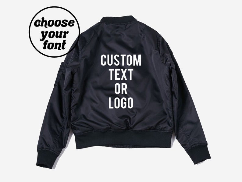 Customizable personalized bomber jacket black bomber jacket | Etsy