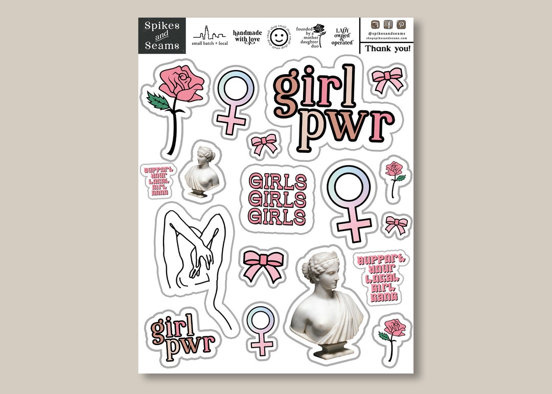 Girl Power Sticker Pack Aesthetic Internet Stickers Quote - Etsy