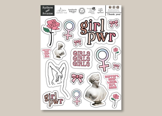 Girl power sticker pack aesthetic internet stickers quote | Etsy