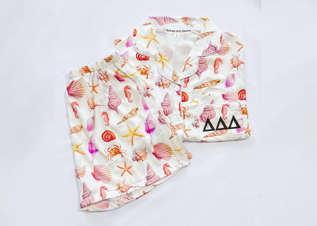 GREEK LETTERS | Delta Delta Delta, Tri Delta, Seashell Pajamas ...