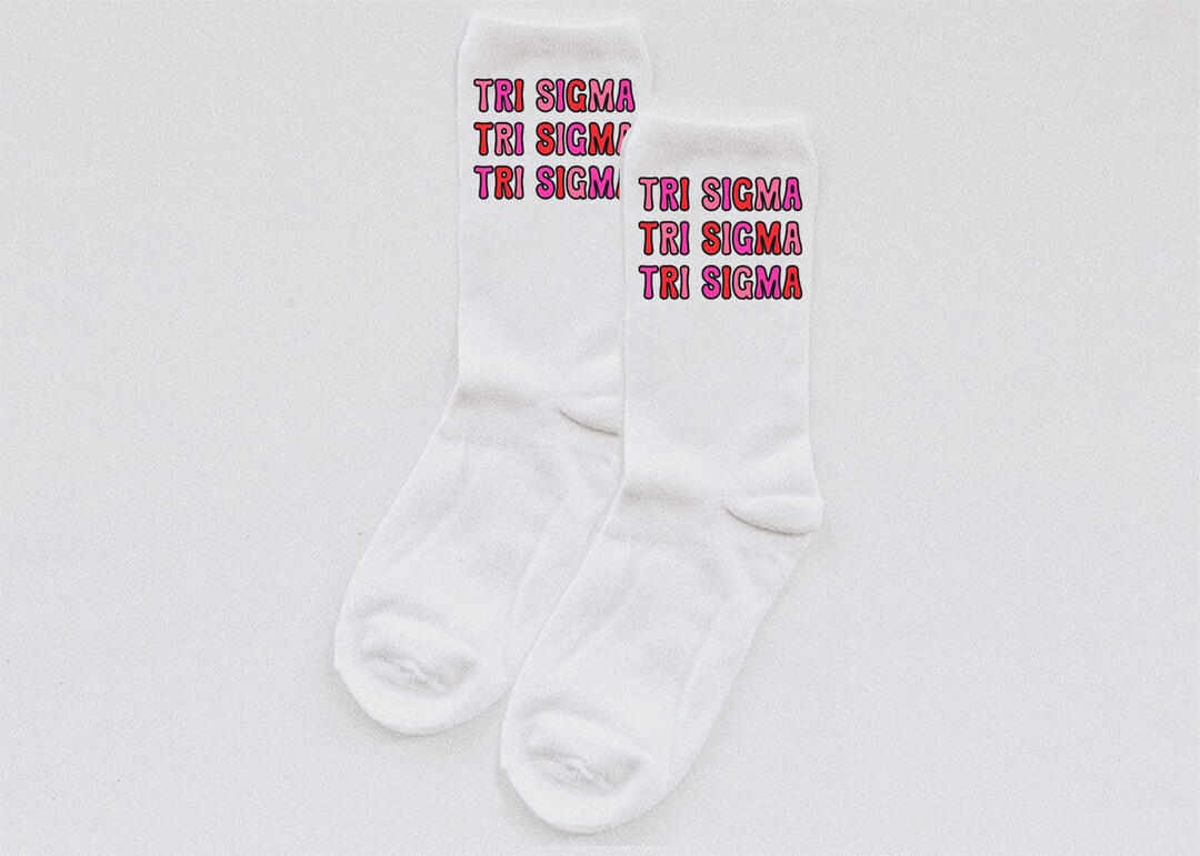 Tri Sigma Socks, Sigma Sigma Sigma, Tri Sig Merch, Gifts for Rush, Bid ...