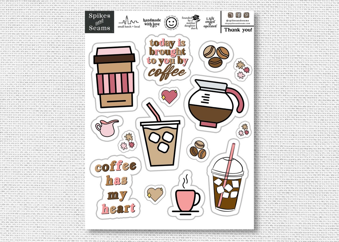 Coffee Sticker Pack, Aesthetic, Internet Stickers, Quote Stickers, Word ...