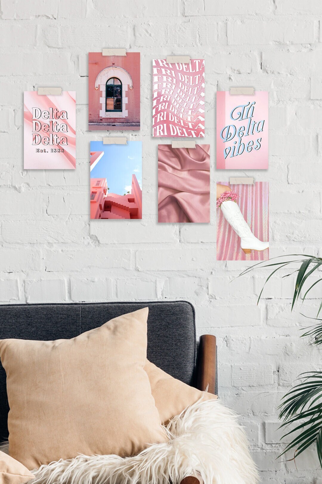 Tri Delta Sorority Collage Kit, Pink Room Decor, Art Prints - Etsy