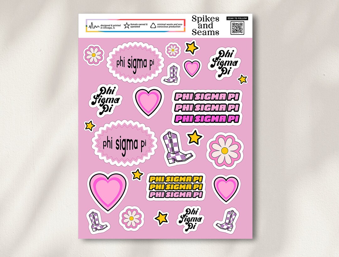 Phi Sigma Pi Phi Sigma Pi Merch Sorority Stickers Recruitment Bid