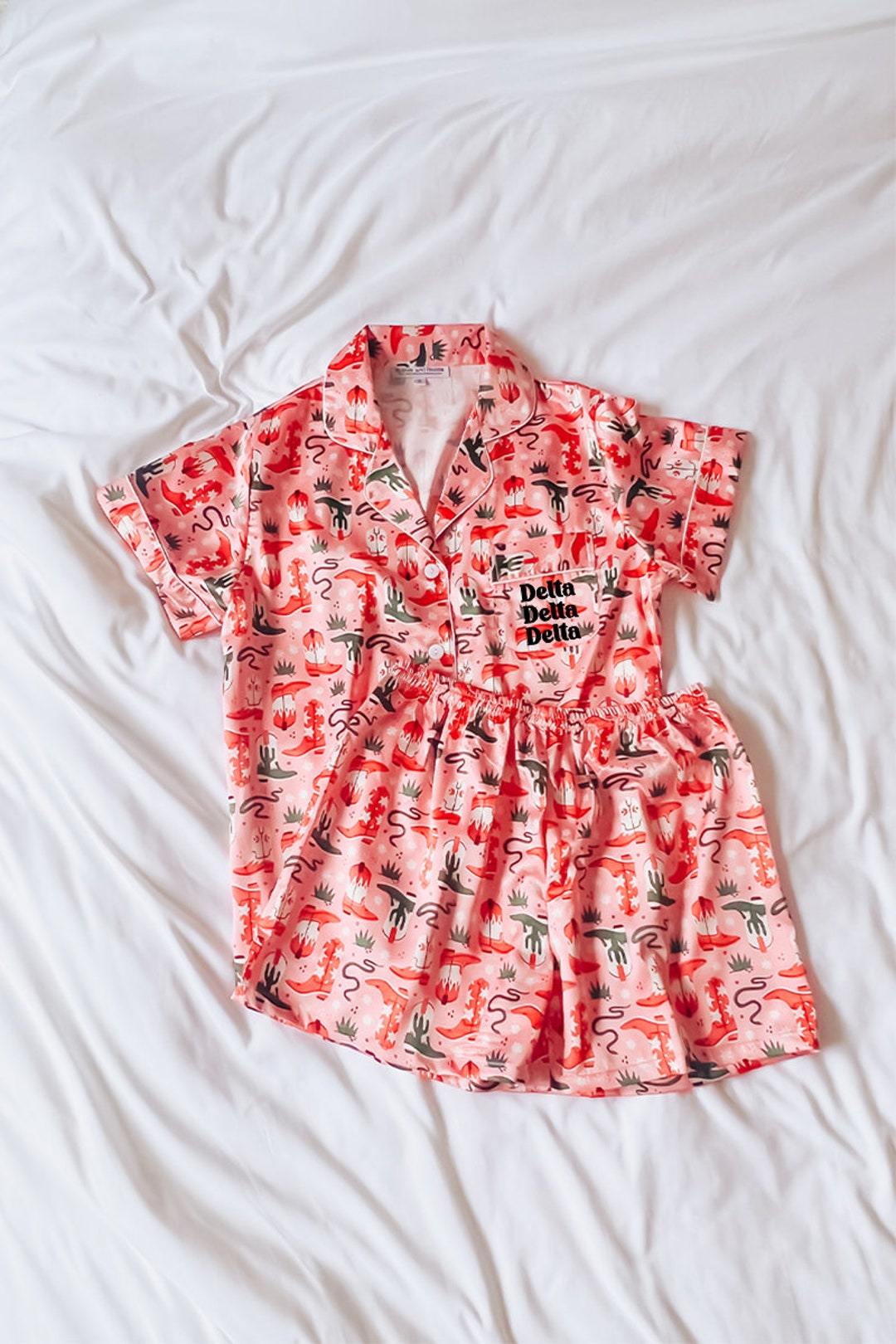 BLOCK FONT Tri Delta, Sorority Pajamas, Tropical Pjs, Delta Delta Delta ...