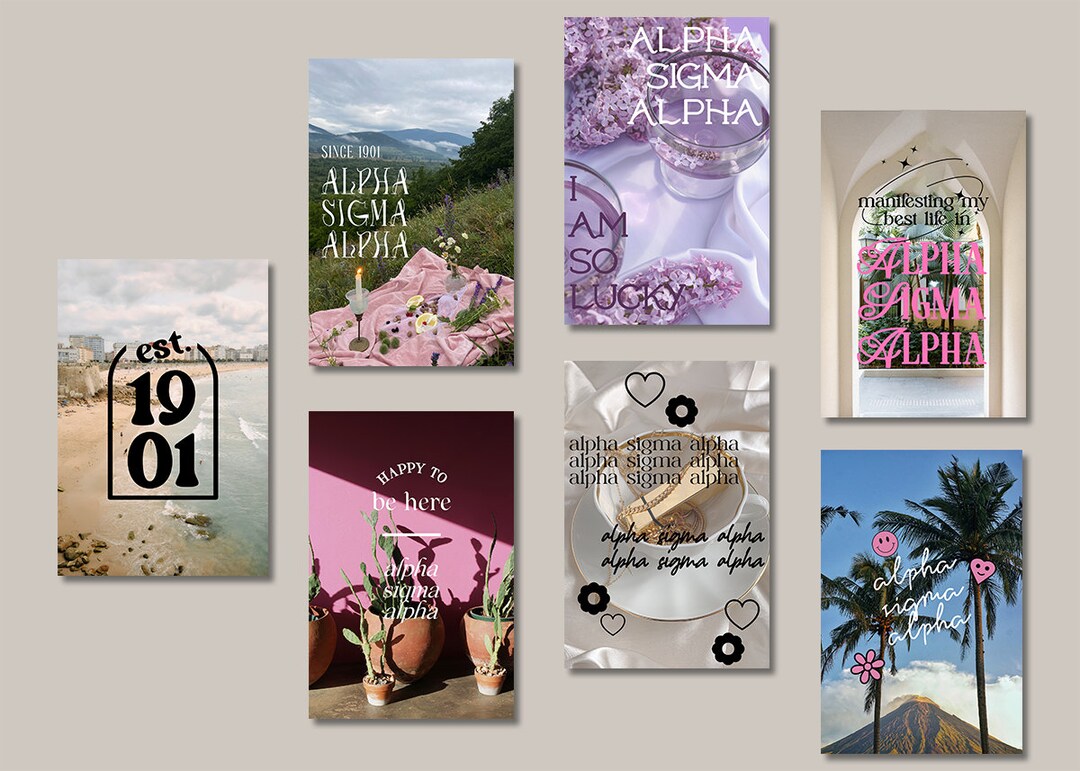 Alpha Sigma Alpha Art Print, Sorority Art, Collage Kit, Photo Kit ...