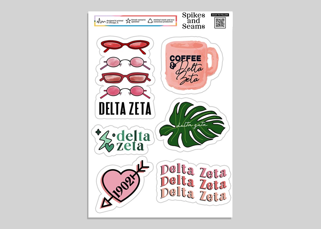 Delta Zeta Stickers, Sorority Recruitment, Sorority Stickers, Big ...