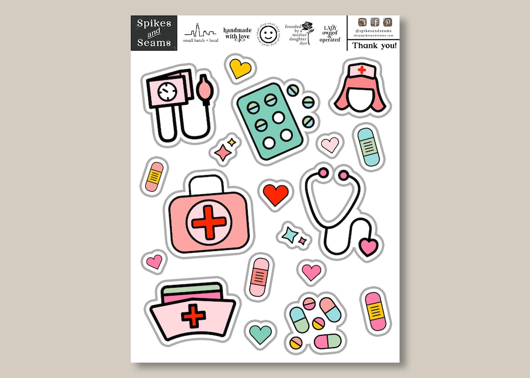 Krankenschwester Sticker Pack, Medizin, StickerBogen, Spruch Sticker ...