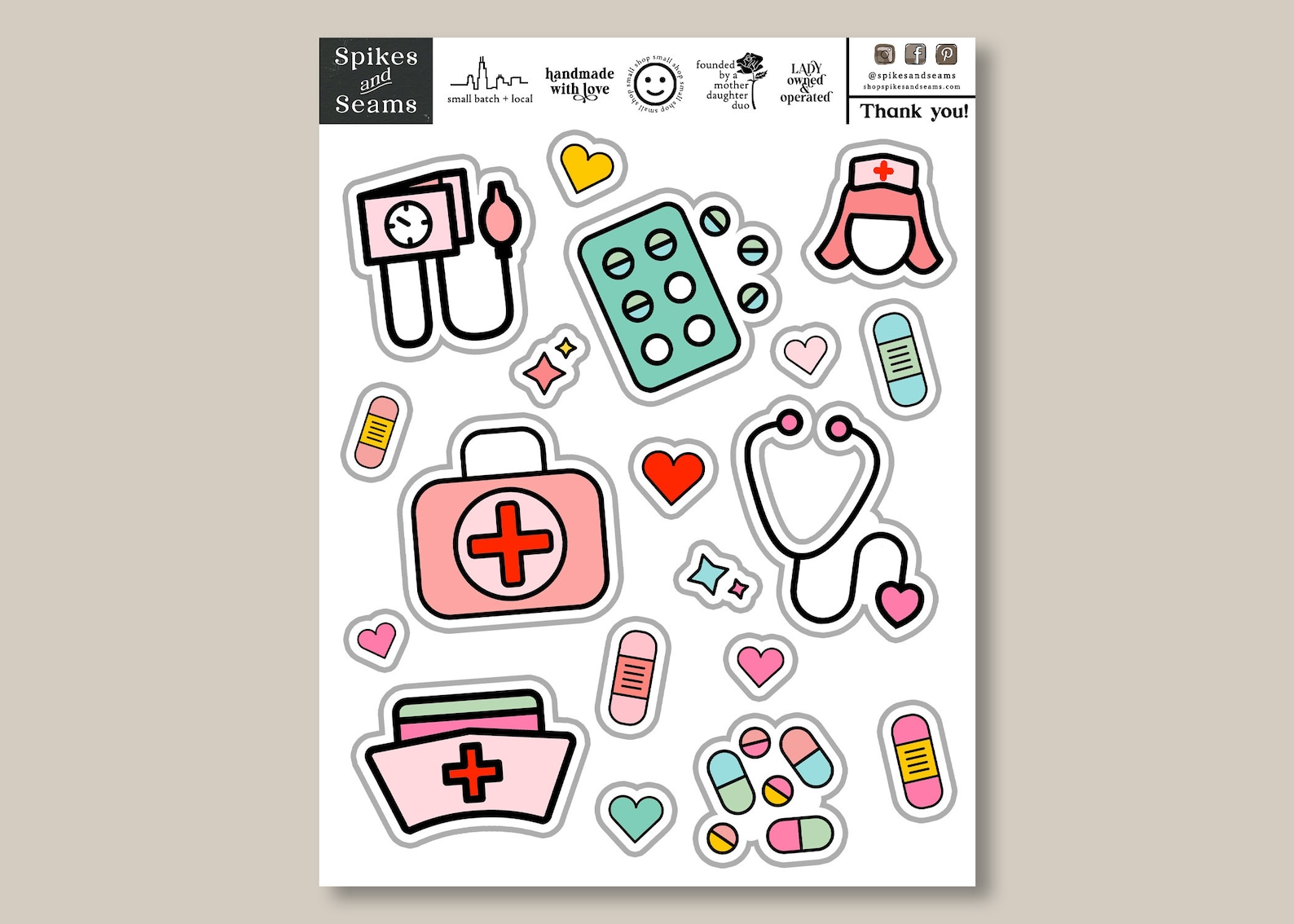 Nurse Sticker Pack Medical Sticker Sheet Quote Stickers - Etsy
