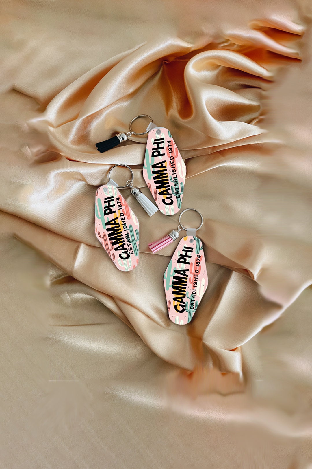 Gamma Phi Beta Motel Keychain, Sorority Gift With Tassel - Etsy