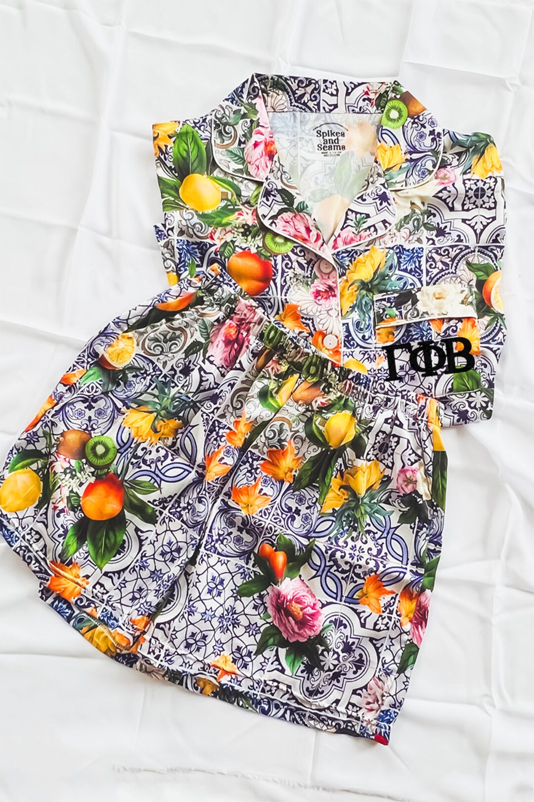 GREEK LETTERS Gamma Phi Beta, Gamma Phi, Fruit Print Pajamas, Patchwork ...