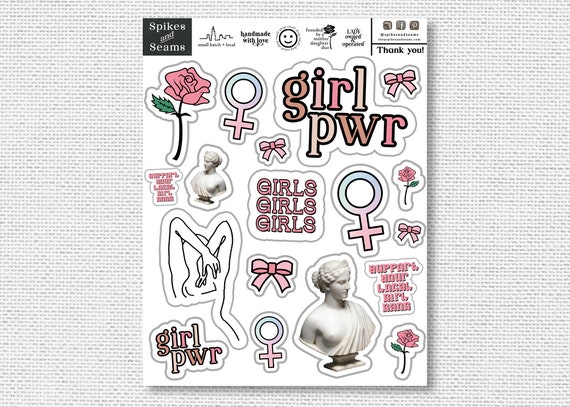 Girl Power Sticker Pack Aesthetic Internet Stickers Quote | Etsy