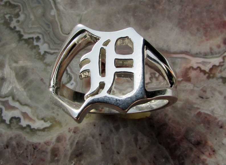 Old English D Ring/ Initial D Ring/ Solid Sterling Silver/ Size 6.5, 5 ...