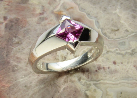 Raspberry Sapphire Ring Sapphire Ring Size 6.5 Sterling | Etsy