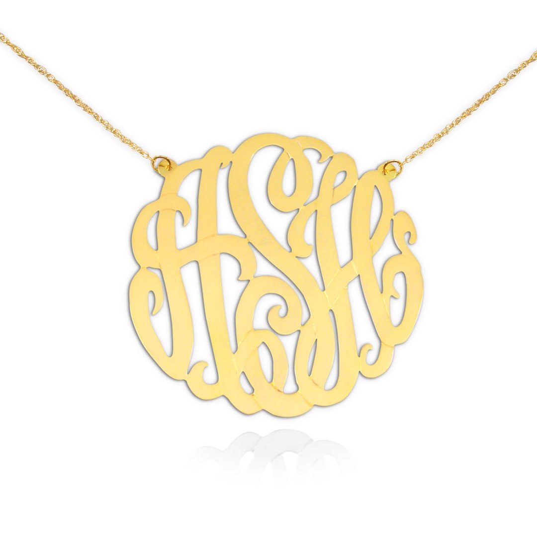 Timeless Monogram Necklace Initial Pendant Handcrafted Designer ...