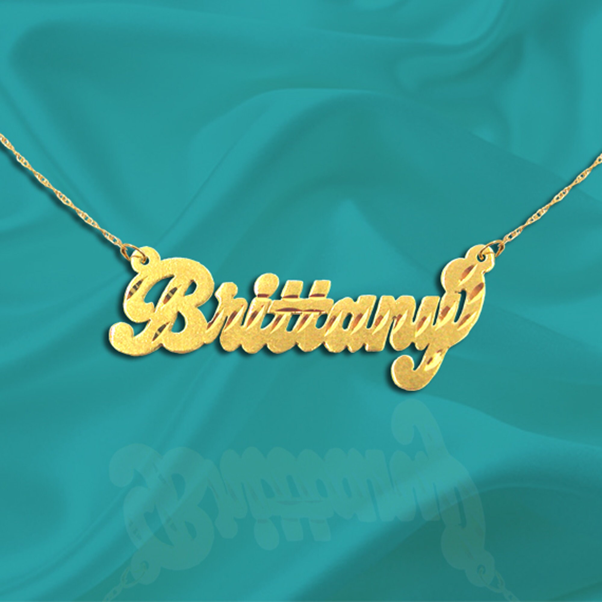 Gold Name Necklace 24k Gold Plated Sterling Silver Name Etsy