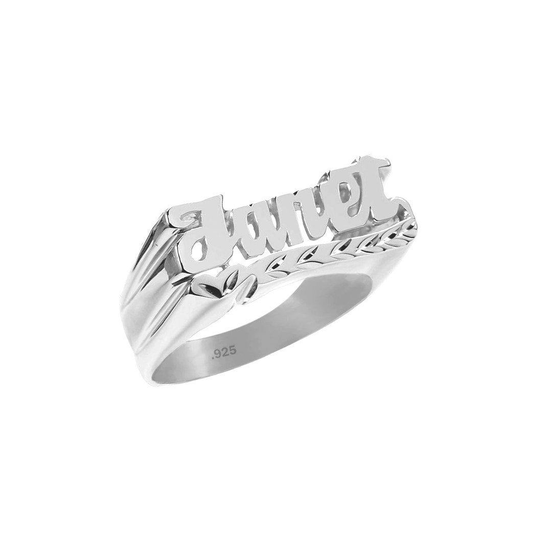 Sterling Silver Personalized Name Ring - Customized Name With Heart ...