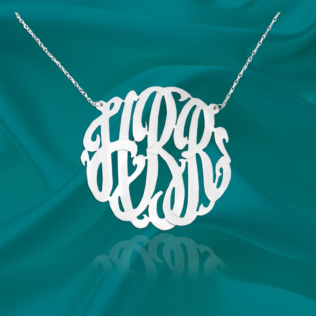 Initial Necklace - Sterling Silver - Personalized - Monogram Necklace ...