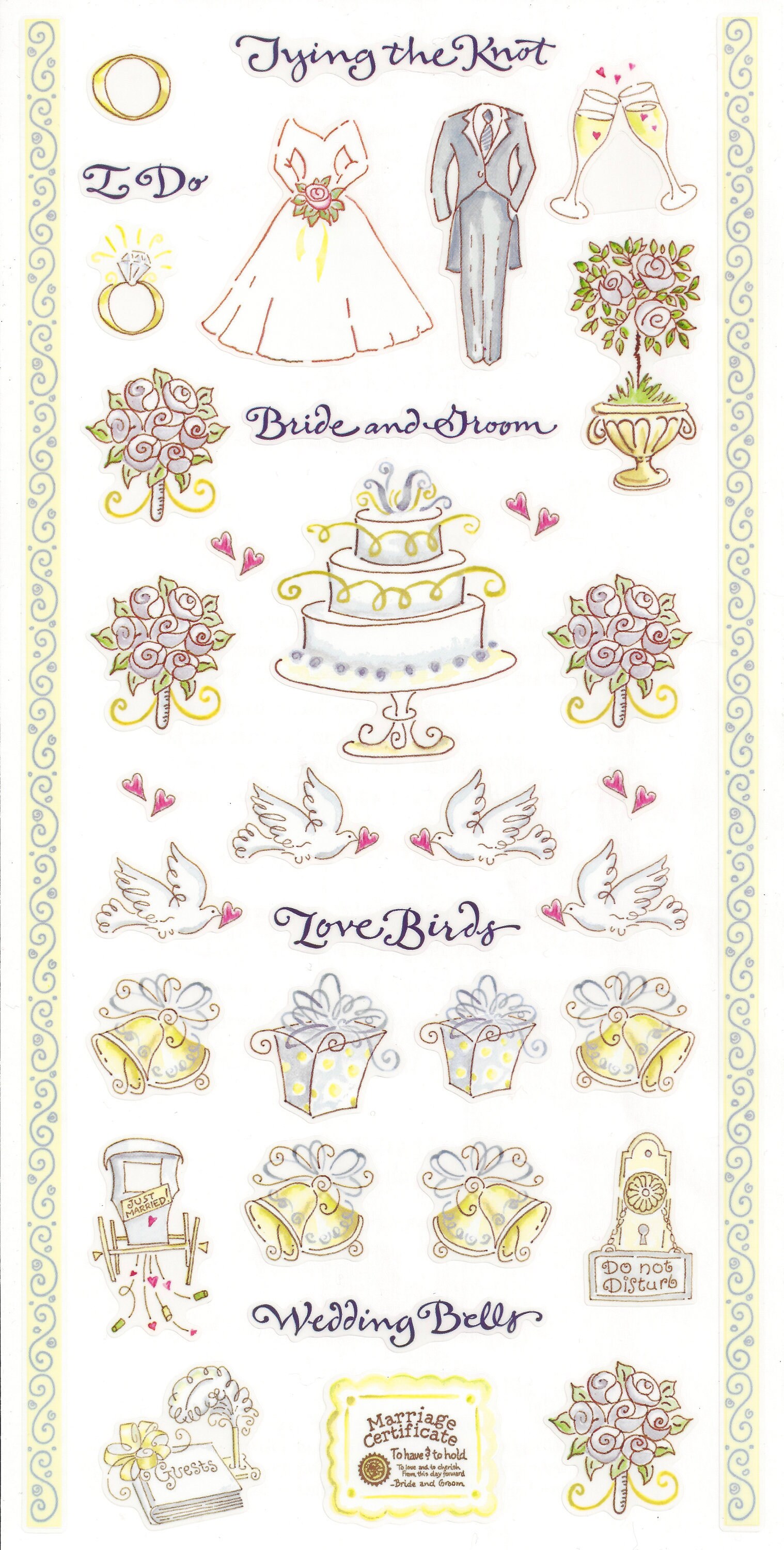 6x12 SR6065 TWO tying the Knot love / Marriage Sticker Sheet by PSX - Etsy