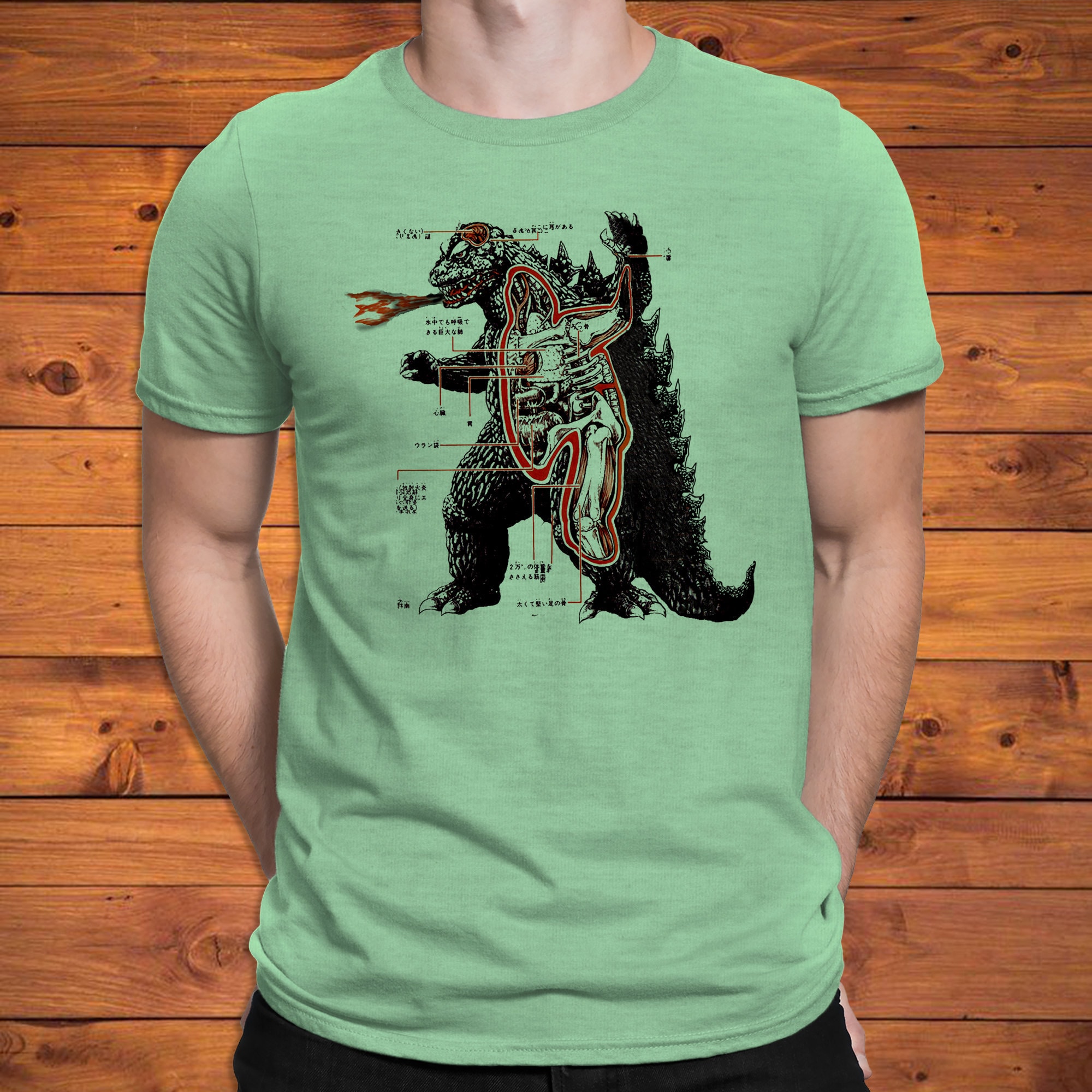 Japanese Inspired Retro Godzilla Anatomy Vintage Design - Etsy Canada