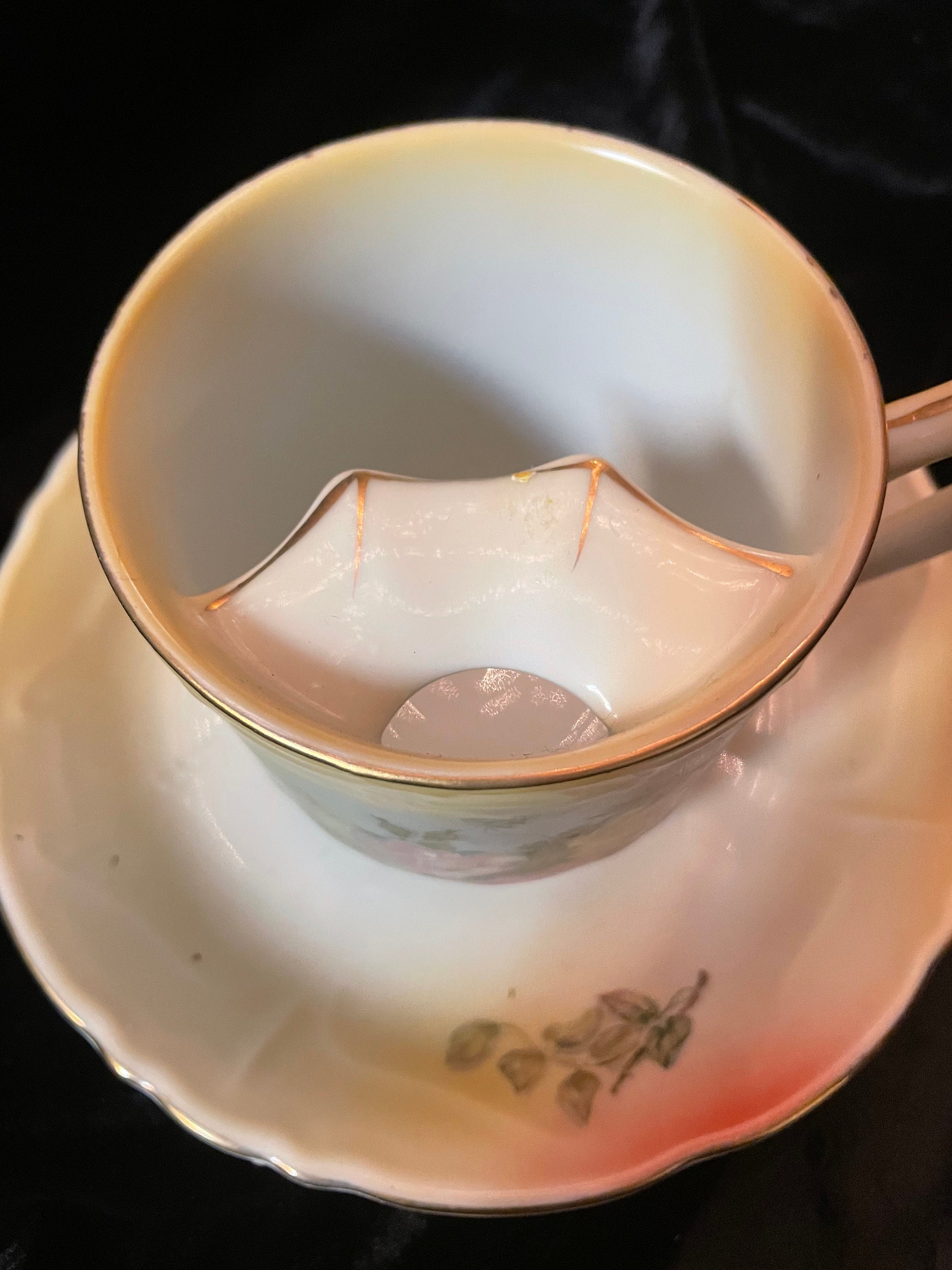 Antique Mustache Tea Cup and Saucer - Etsy