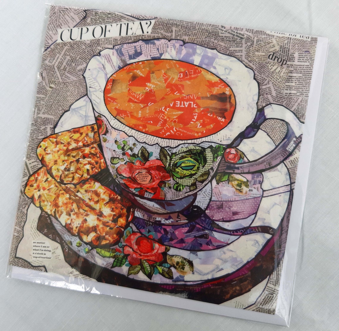 Cup of Tea Greetings Card, Tea and Biscuits Birthday Card, Time for Tea ...