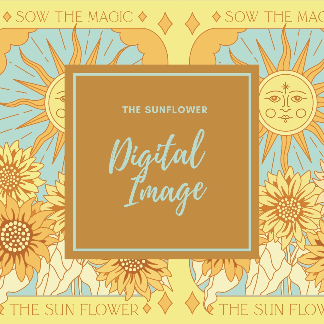The Sunflower Digital Image Tarot Flowers Seed Packet Garden Witch ...