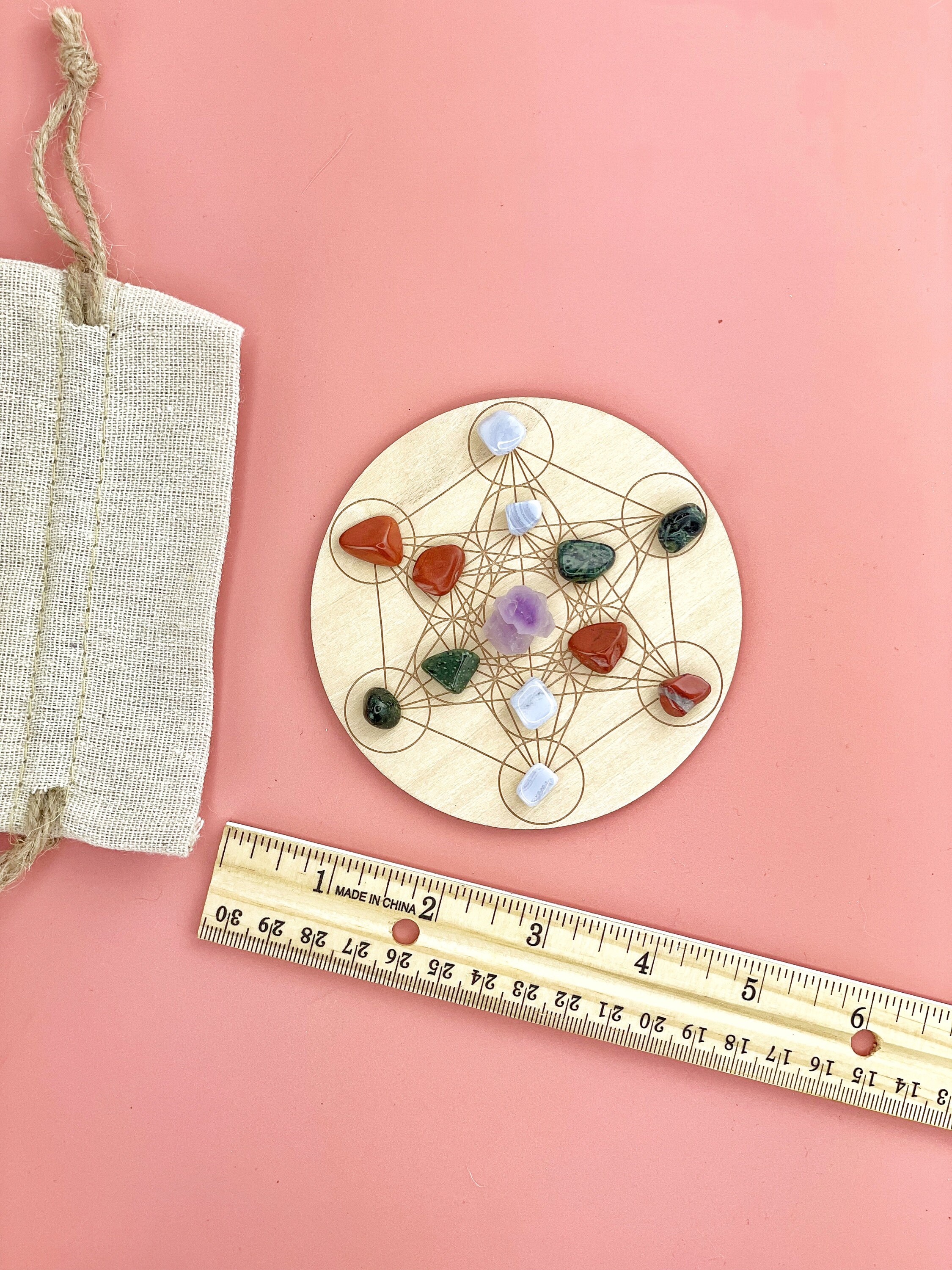 Energy Merkaba Metatron's Crystal Grid Board - Gemstones + Grid Boards ...