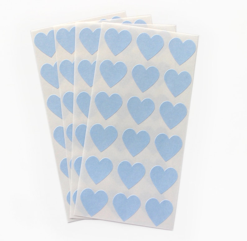 Pastel Blue Heart Sticker Seals Set of 54 - Etsy
