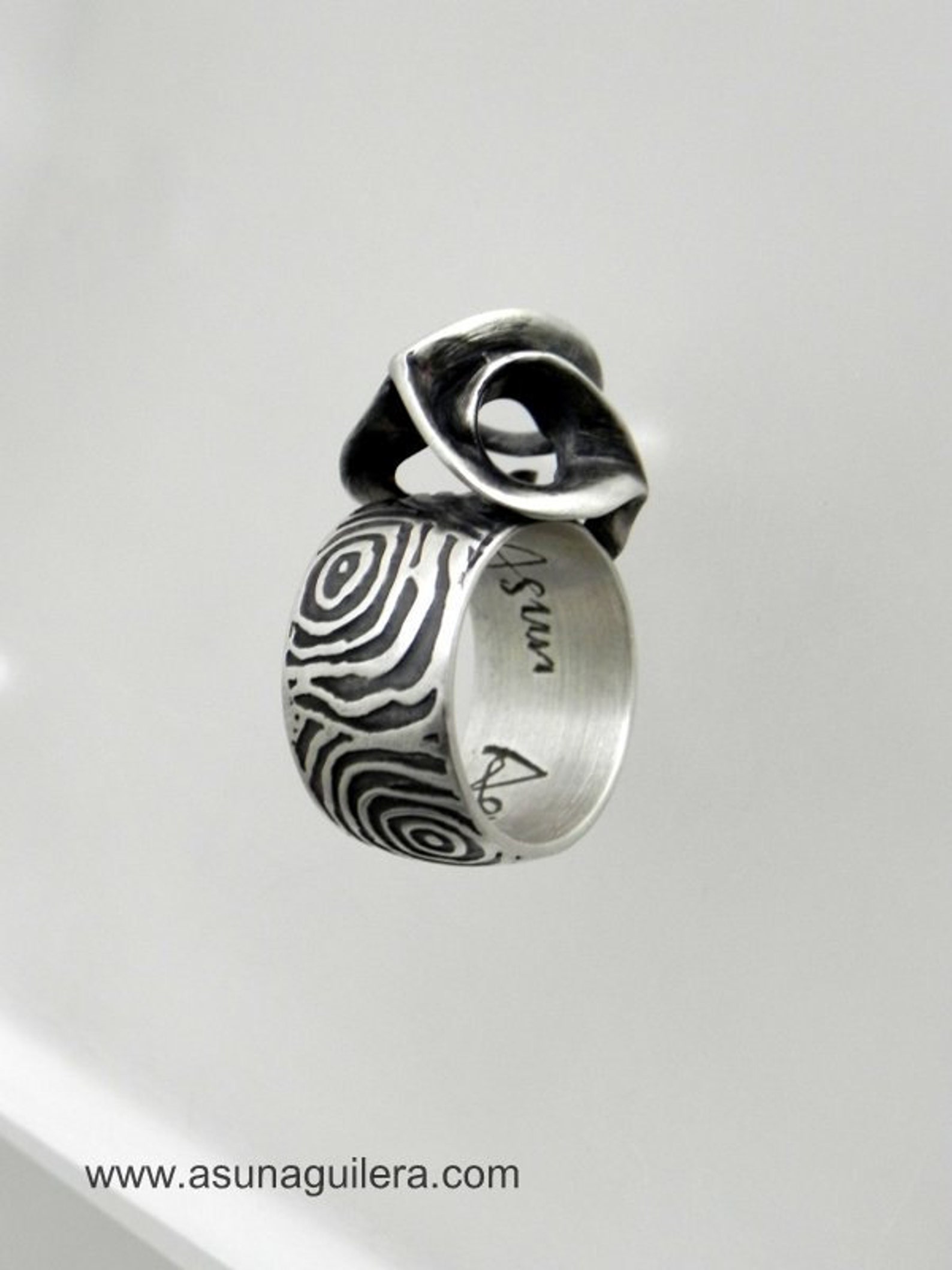 Oxidized Sterling Silver Ring.contemporary Jewelry Ring.matt Silver ...