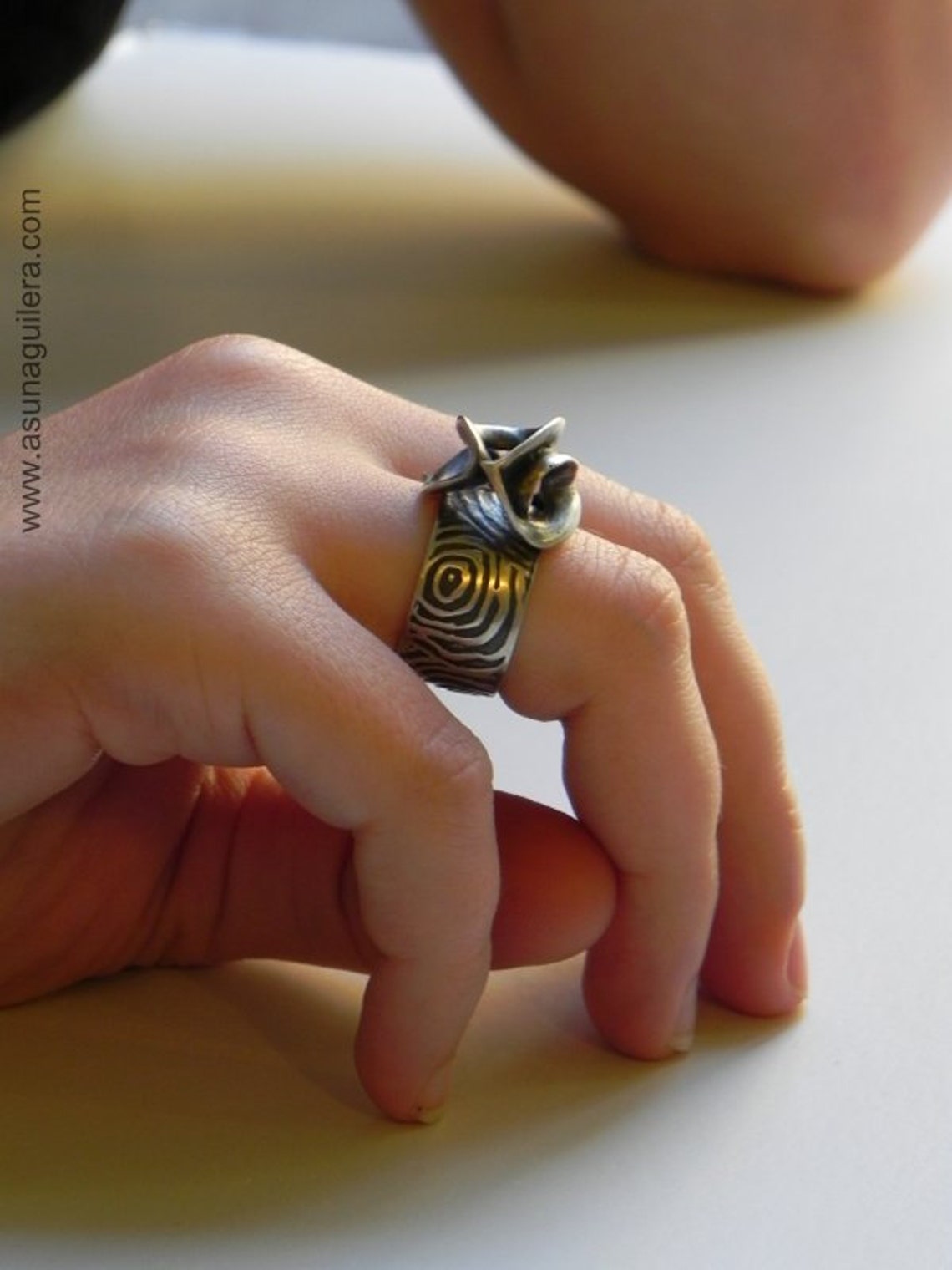 Oxidized Sterling Silver Ring.contemporary Jewelry Ring.matt Silver ...