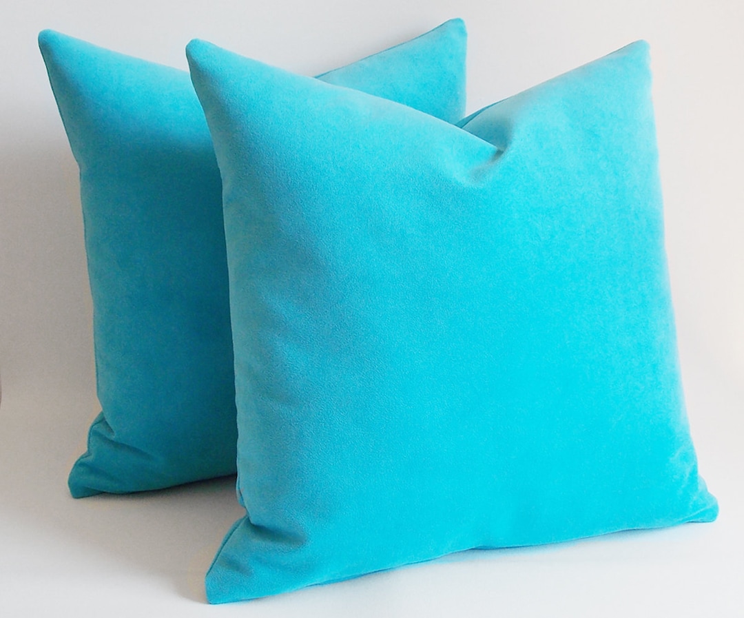 Set of 2/turquoise Velvet Pillow Covers, Decorative Pillow,turquoise ...