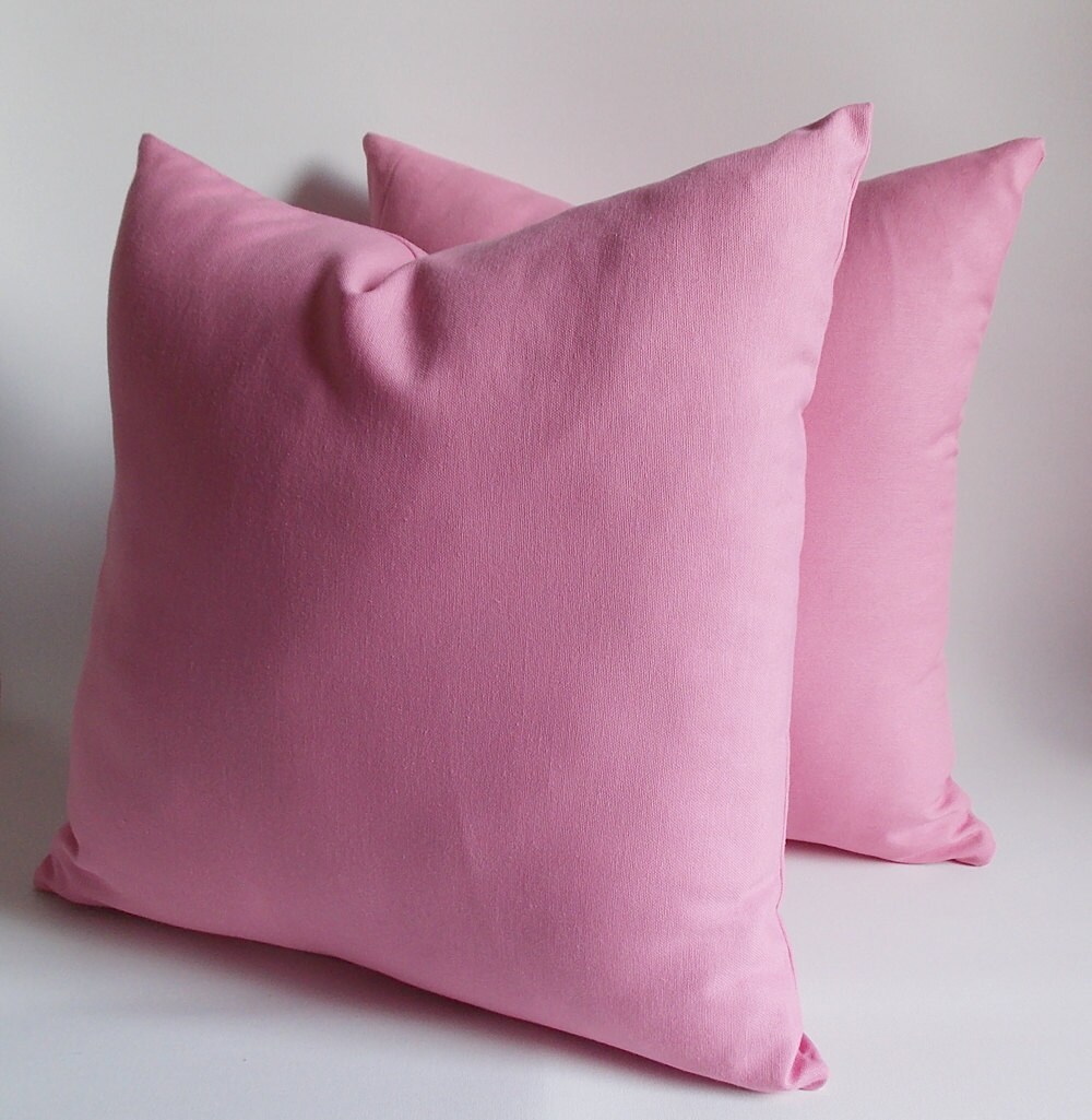 2 Pcs Cotton Pink Pillow Cover / Decorative Pink Throw Pillow - Etsy