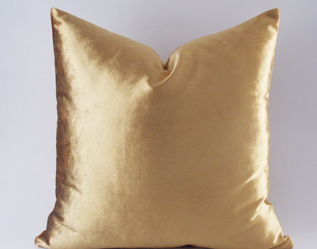 Solid Gold Velvet Pillow Cover, Decorative Throw Pillow - Etsy