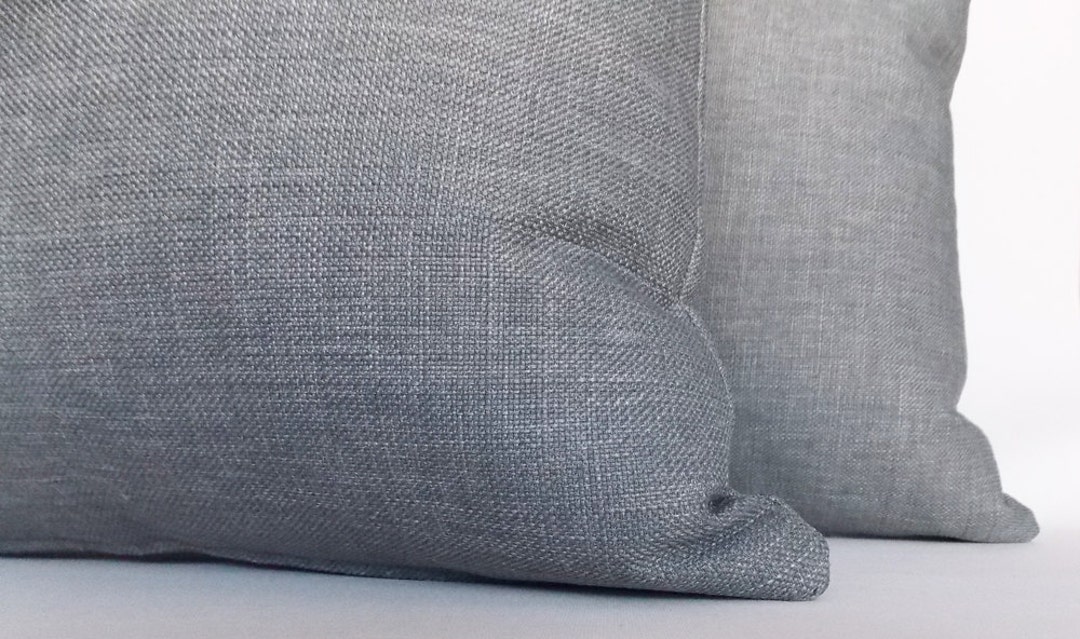 Set of 2 Grey Linen Throw Pillow Covers: Modern Decorative Pillows ...