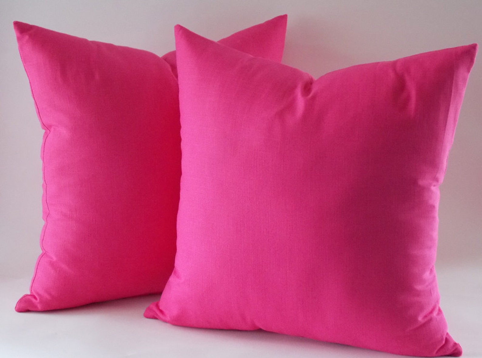Set of 2 / Fushia Linen Pillow Cushion Linen Cover Throw | Etsy