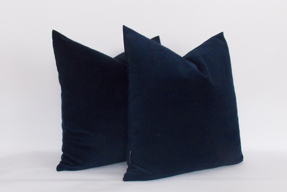 Set of 2 / Velvet Solid Navy Pillow/throw Navy Pillow/velvet - Etsy