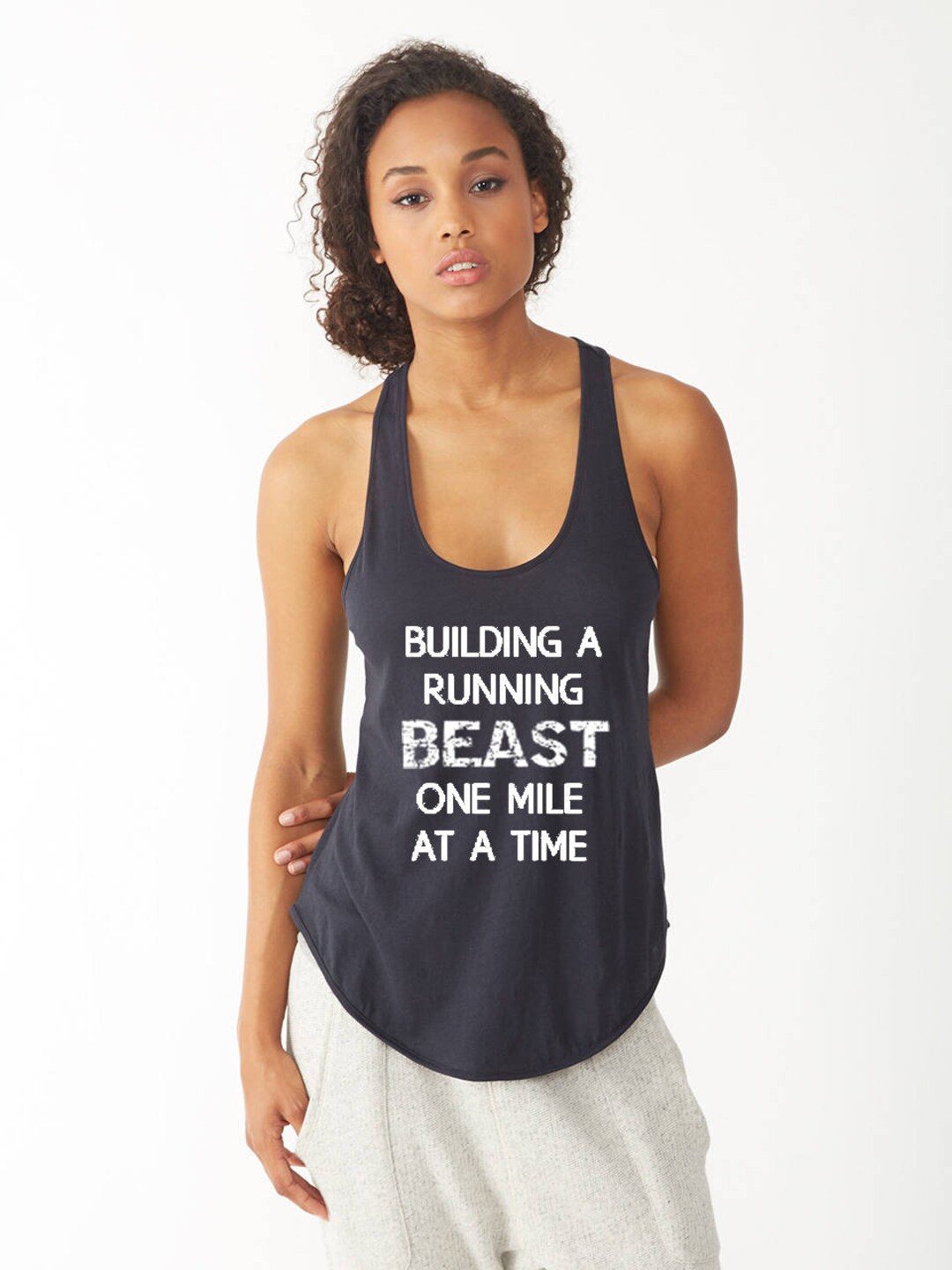 Building a Running Beast One Mile at a Time Running Tank Funny - Etsy