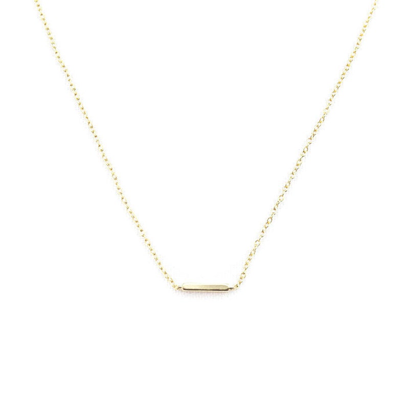 Minimalist Tiny Bar Necklace Available in 18K Gold Plated or - Etsy
