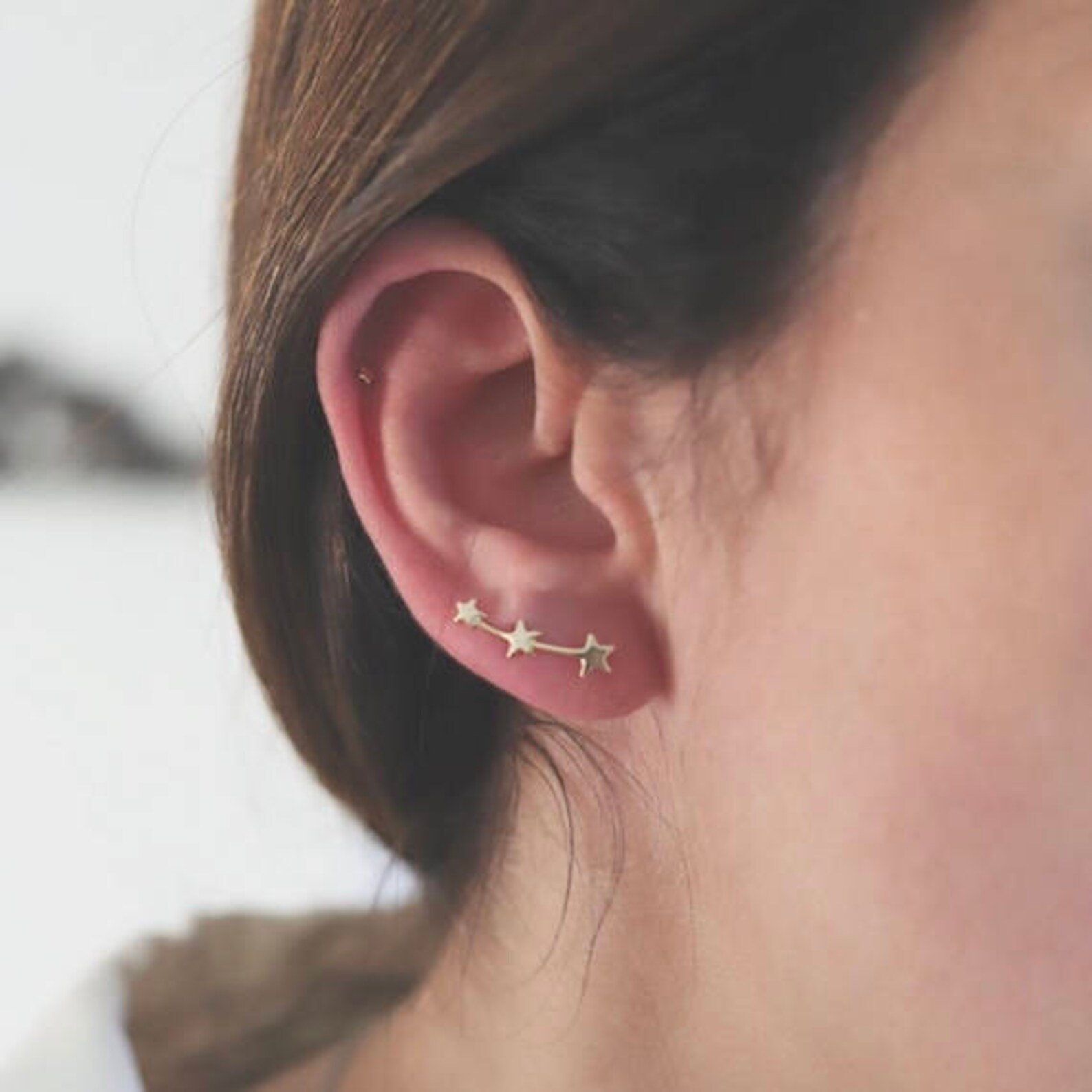 Star Ear Climbers Available in 18K Gold Plated Over Sterling - Etsy