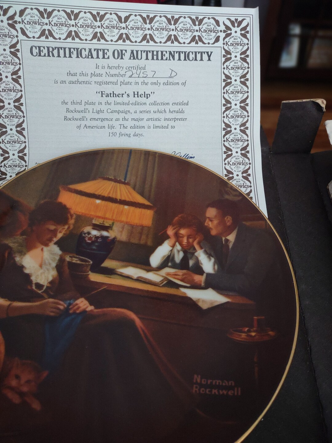 Edwin Knowles and Norman Rockwell Decorative Plate - "father's Help ...