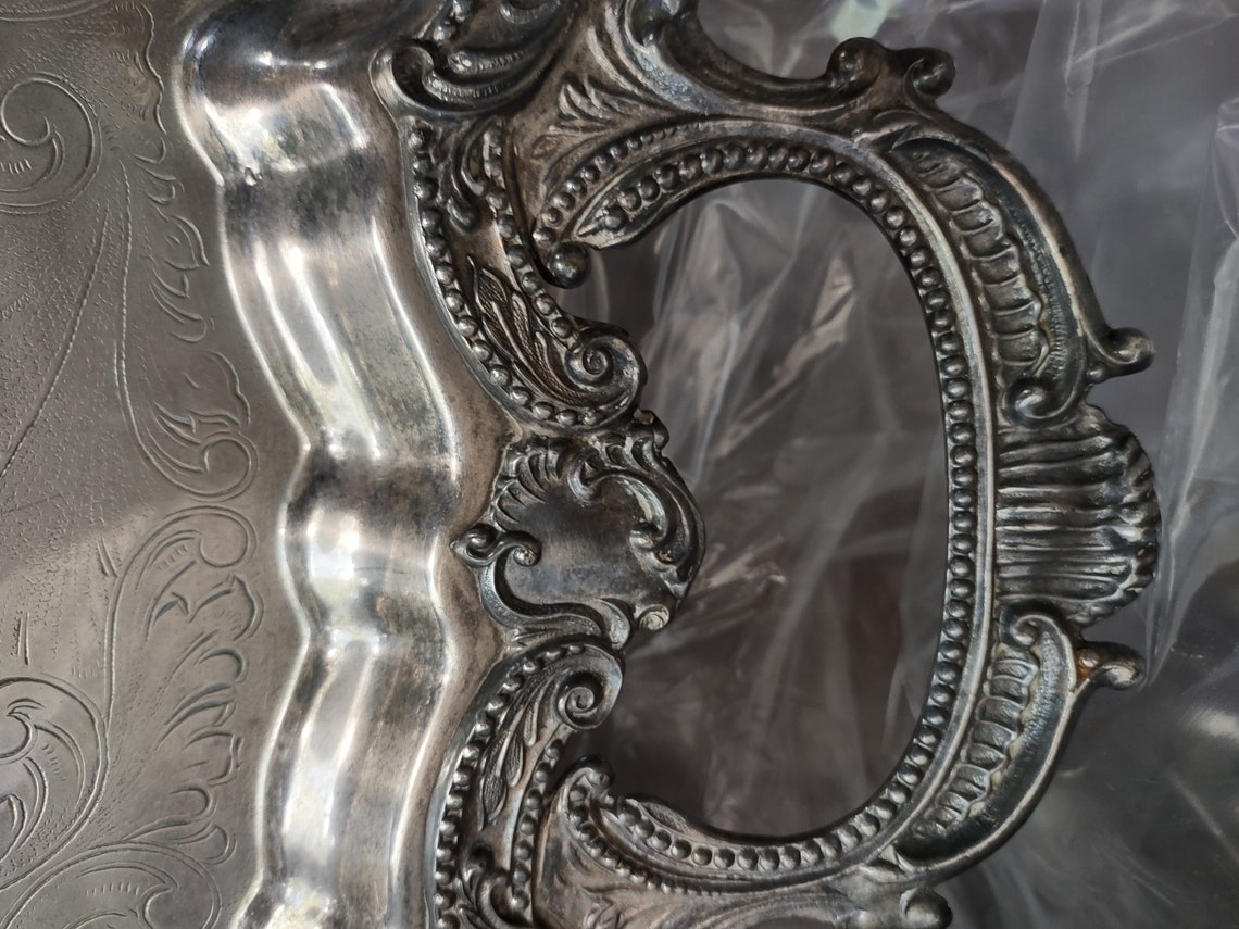 28 X 17 Silver Plated Butler Tray - Etsy