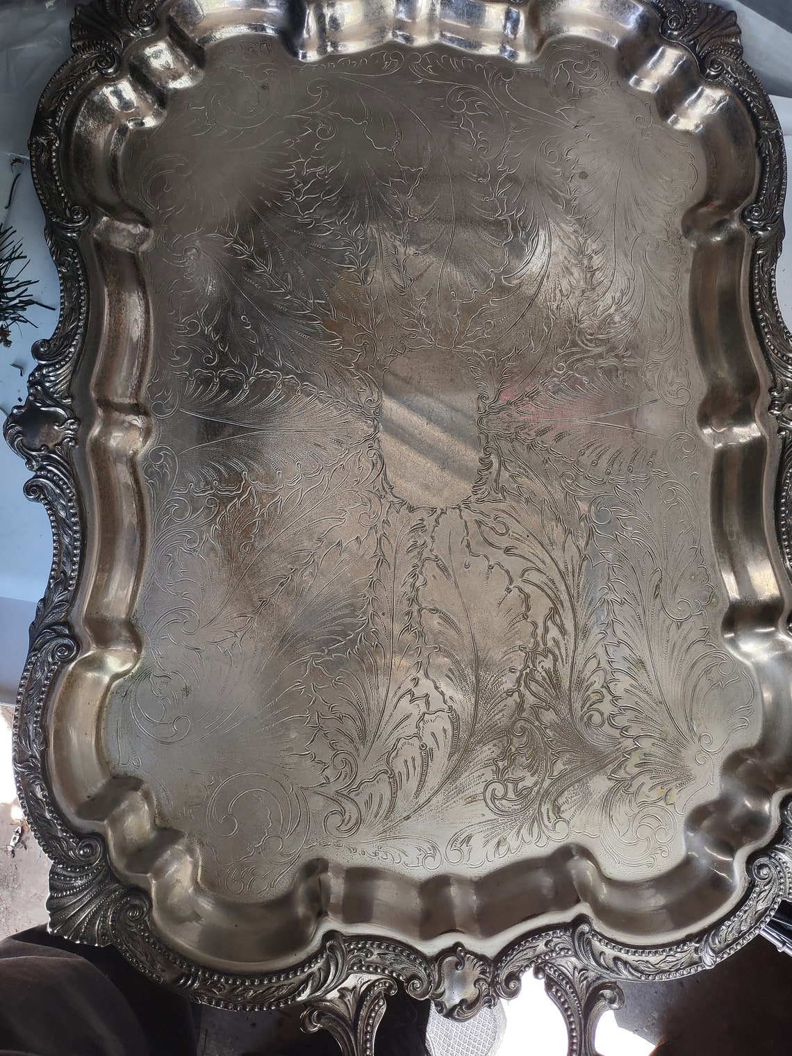 28 X 17 Silver Plated Butler Tray - Etsy