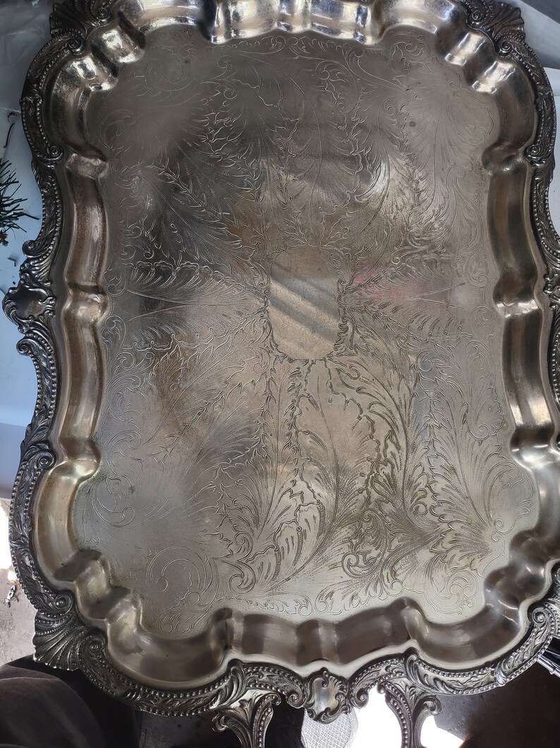 28 X 17 Silver Plated Butler Tray - Etsy