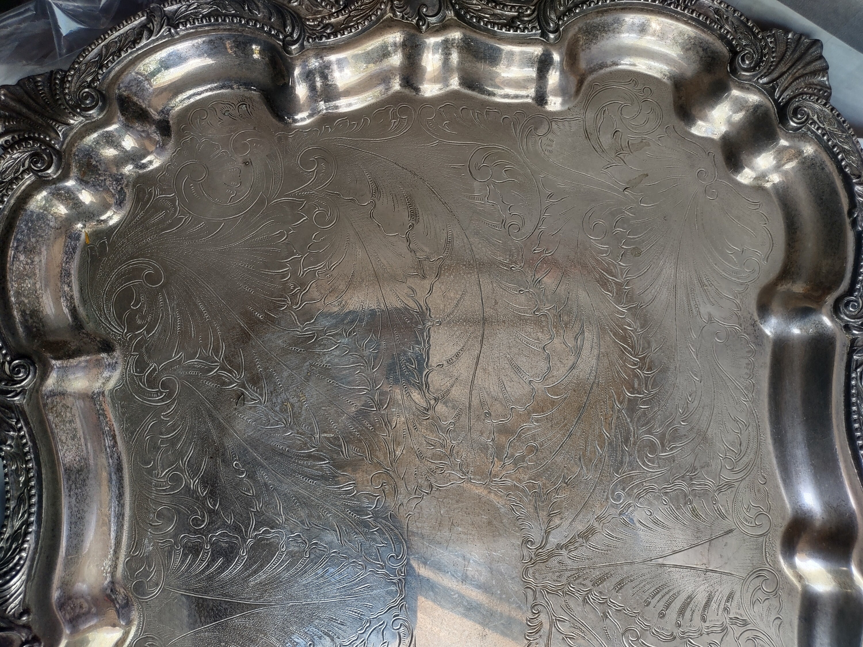 28 X 17 Silver Plated Butler Tray - Etsy