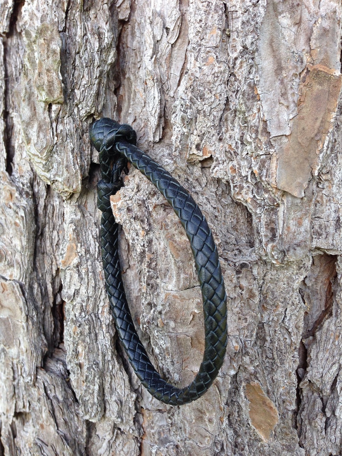 Flat Braid Kangaroo Leather Bracelet in Black - Etsy