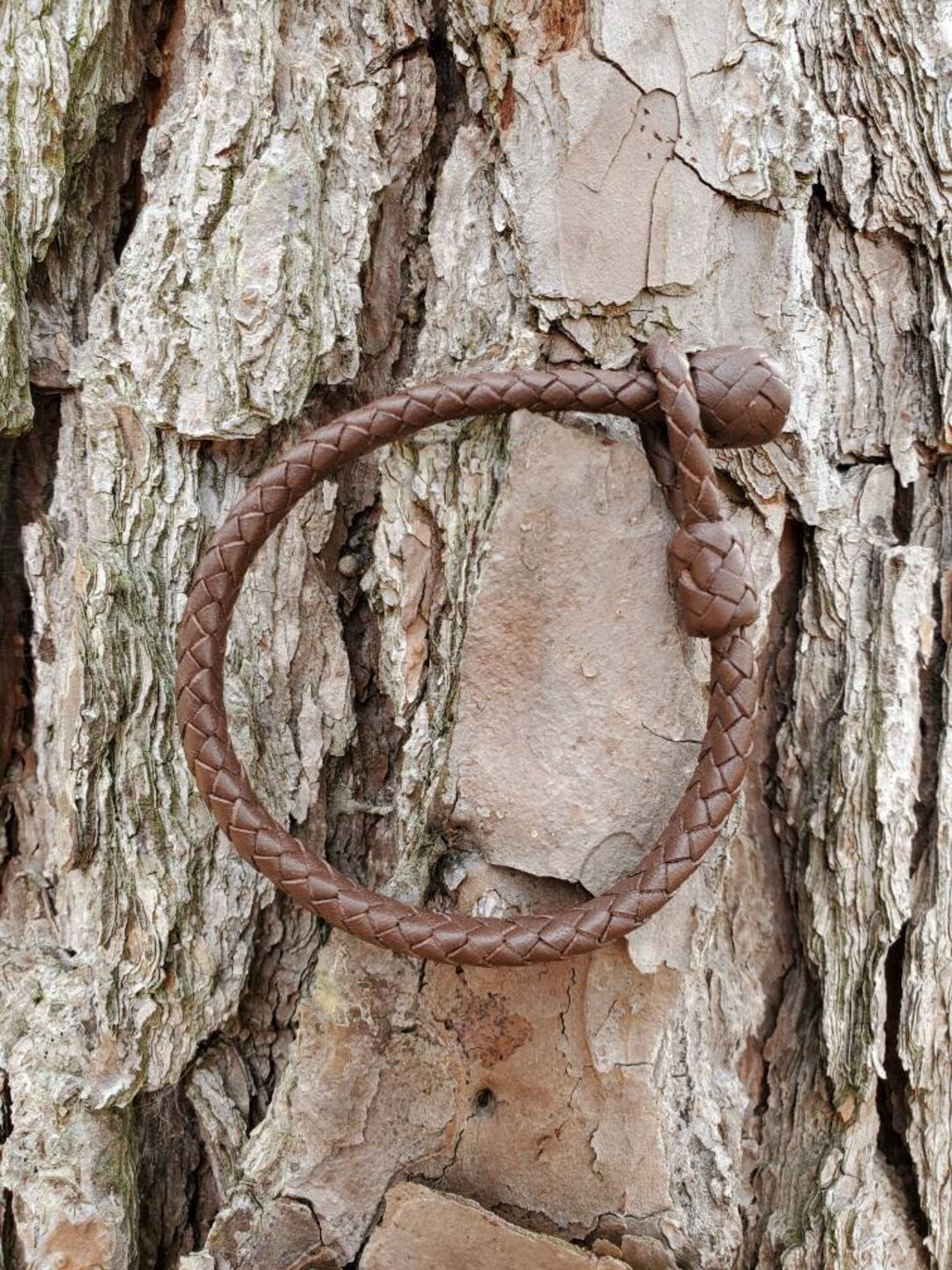Flat Braid Bracelet, Kangaroo Leather, Brown - Etsy