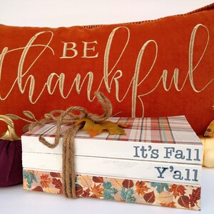 Fall Decor, Fall Stamped Books, Decorative Books, Stamped Books, Fall ...