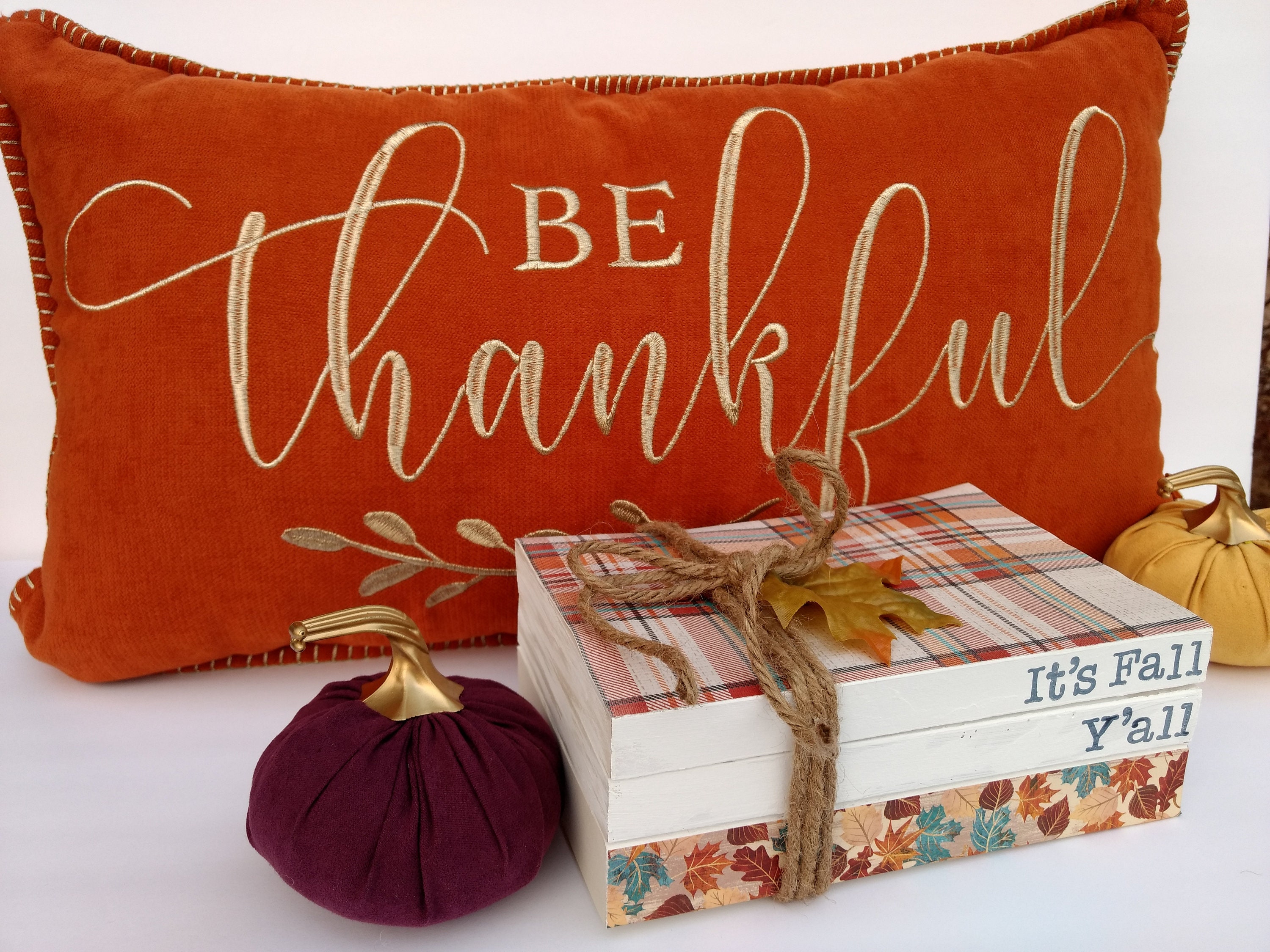 Fall Decor Fall Stamped Books Decorative Books Stamped - Etsy